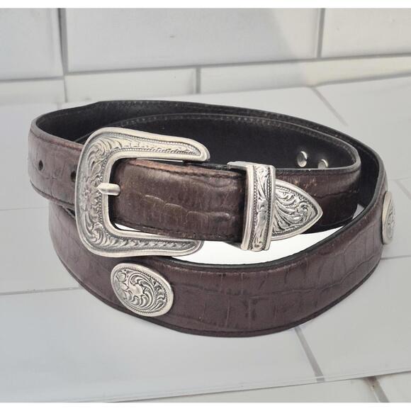 Accessories | Mens Brown 10 Leather Western Style Golf Style Belt Croc ...